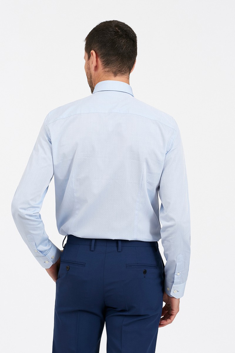 Camisa Algodón Microdibujo, Slim Fit