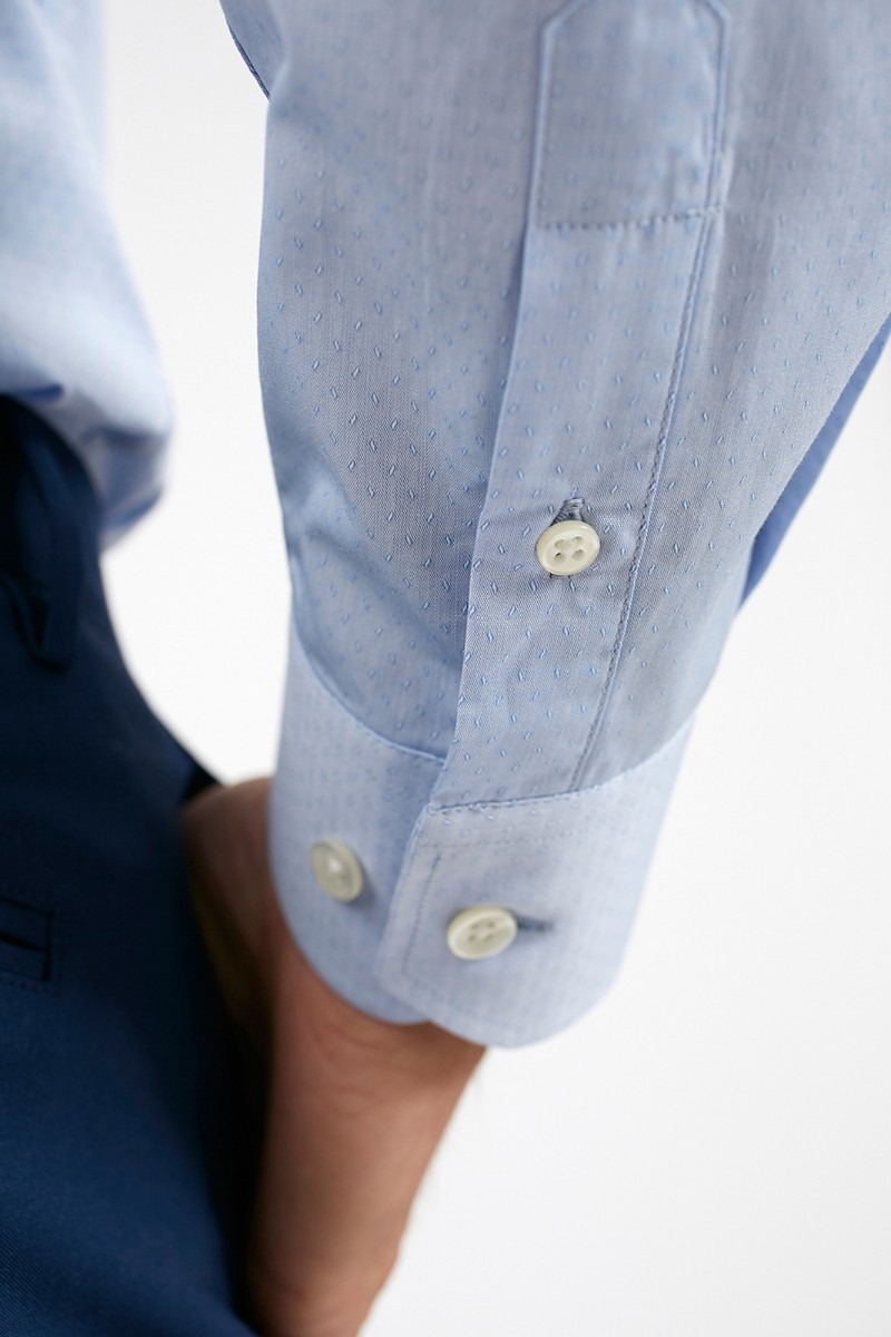 Camisa Algodón Microdibujo, Slim Fit
